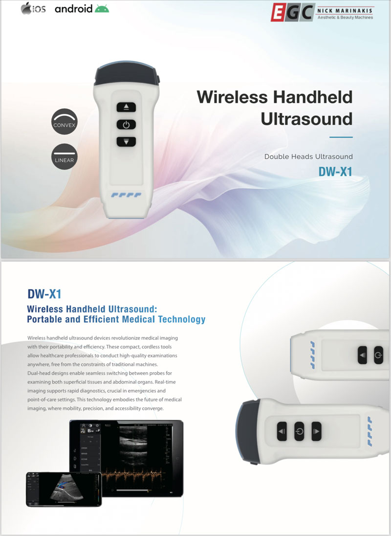 Wireless ultrasound probe with 2 handles - elecgymcenter